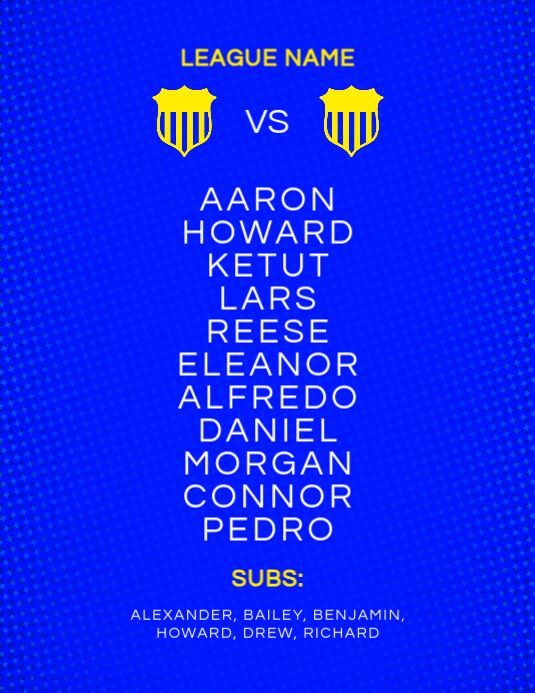 Copy of Purple List-based Soccer Starting Line Up Flyer (us Letter ...