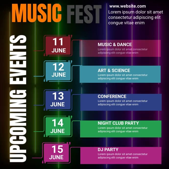 Purple List-based Upcoming Event Instagram Po Template | PosterMyWall