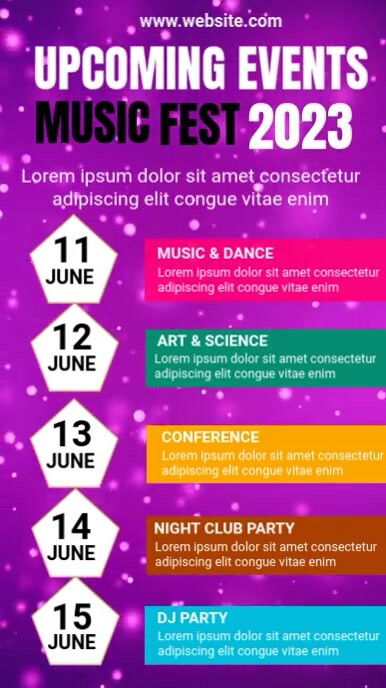 Copy of Purple List-based Upcoming Event Instagram Story | PosterMyWall