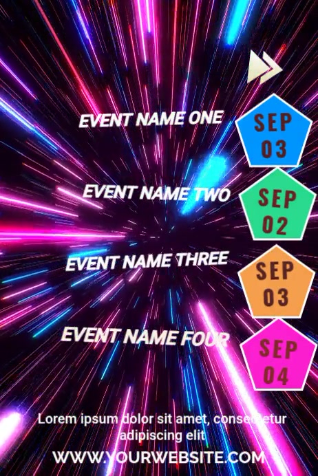 Purple List-based Upcoming Event Poster Template | PosterMyWall