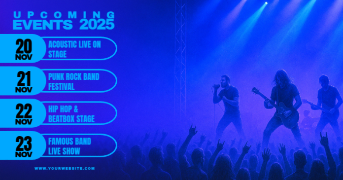 Purple List-based Upcoming Events Facebook Shared Image Template ...