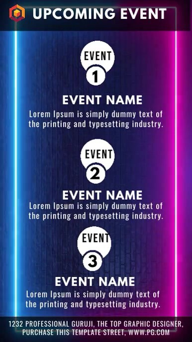 Purple List-based Upcoming Events Instagram Template | PosterMyWall