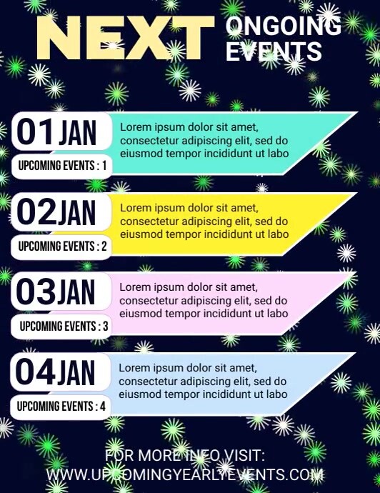 Copy of Purple List-based Upcoming Events Template Ad | PosterMyWall
