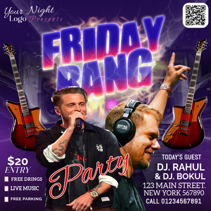 Purple List-based Weekend Bang Club Party Instagram Post Instagram Post ...
