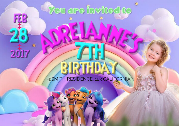 Purple Little Pony invitation Template | PosterMyWall