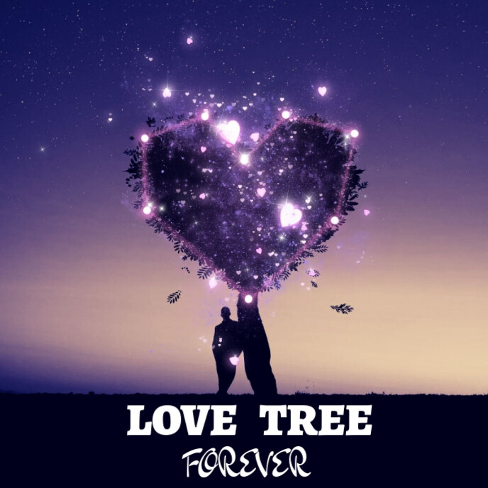 Purple Love Tree Album Cover Templat | PosterMyWall
