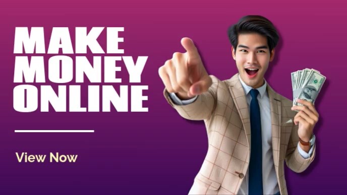 Purple Make Money Online! Youtube Thumbnail Template | PosterMyWall