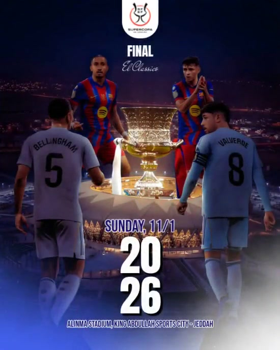 Purple Maksimalis Barcelona Vs Real Madrid Supercopa De España Final ...