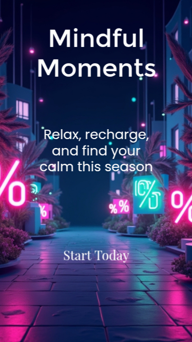 Purple Maksimalis Mindful Moments Instagram Story Template | PosterMyWall