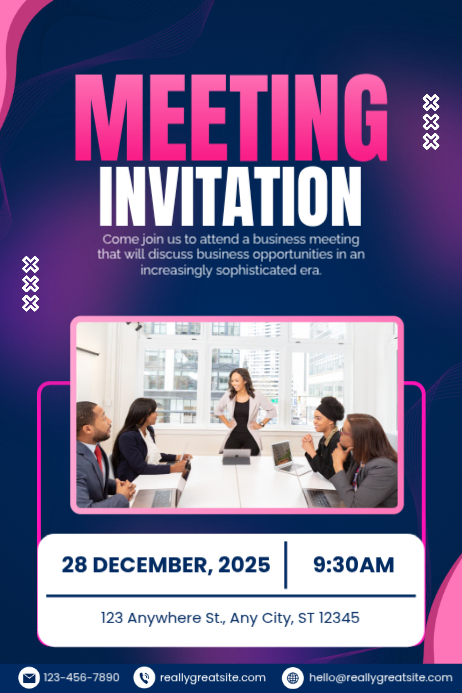 Copy of Purple Maksimalis Modern Professional Meeting Invitation Design ...