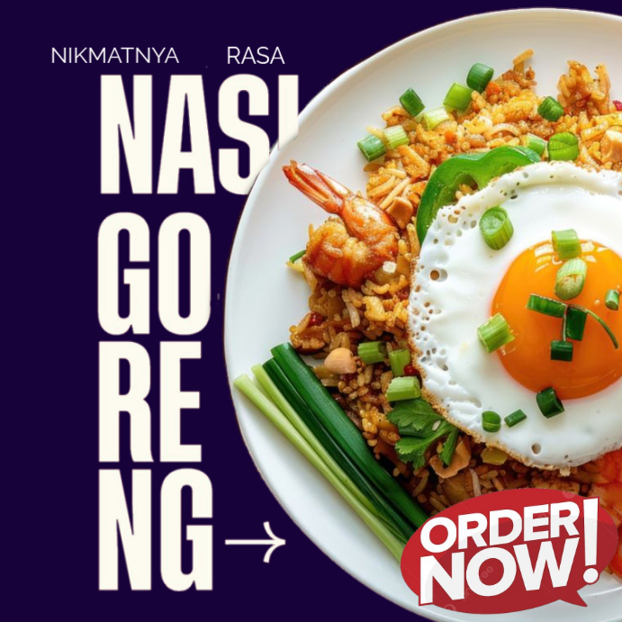 Plantilla de Purple Maksimalis Nasi Goreng Pos Instagram | PosterMyWall