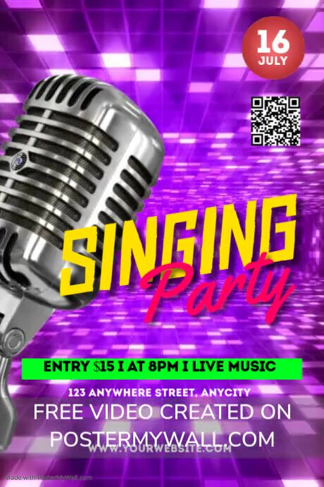 Purple Maksimalis Singing Party Poster Template | PosterMyWall