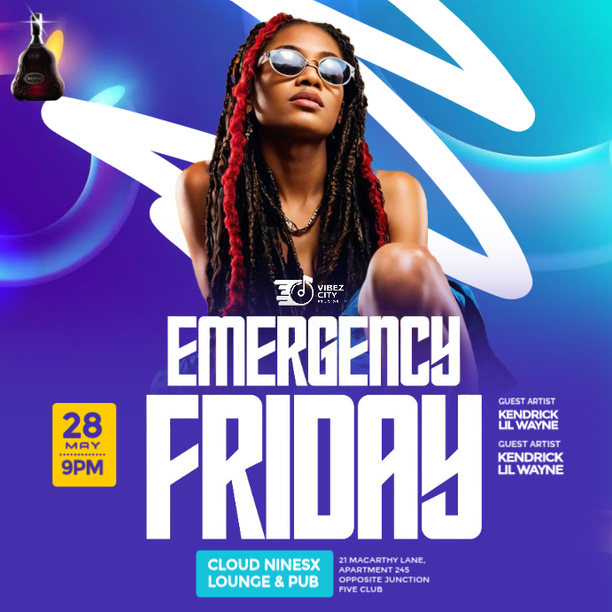 Purple Maximalist 3D Friday Night Party Flyer Instagram Templat ...