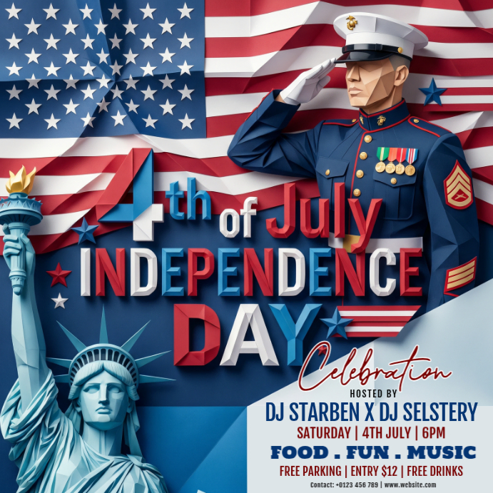 4th Of July Independence Day Celebration Template | PosterMyWall