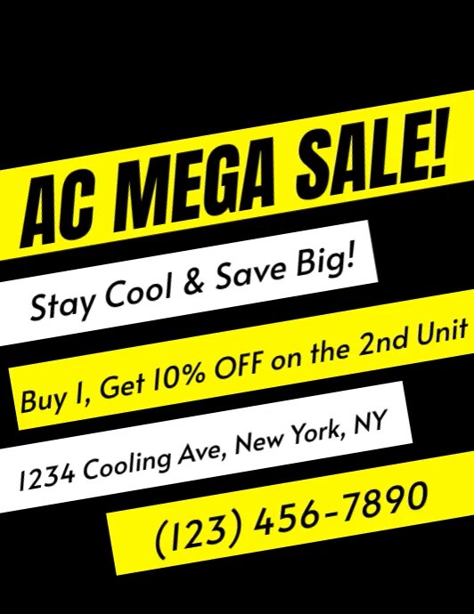 Copy of Purple Maximalist Ac Mega Sale Flyer (us Letter) | PosterMyWall