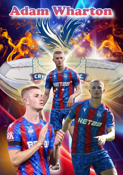 Copy of Purple Maximalist Adam Wharton Crystal Palace Football Player ...