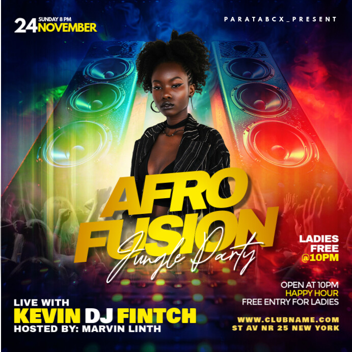 Purple Maximalist Afro Fusion Party Instagram Post Template | PosterMyWall