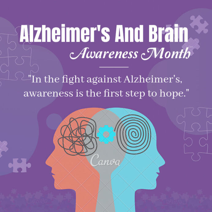 Copy of Purple Maximalist Alzheimer's And Brain Awareness Month ...