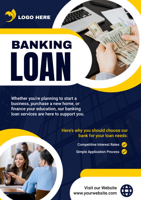 Purple Maximalist Banking A4 Template | PosterMyWall