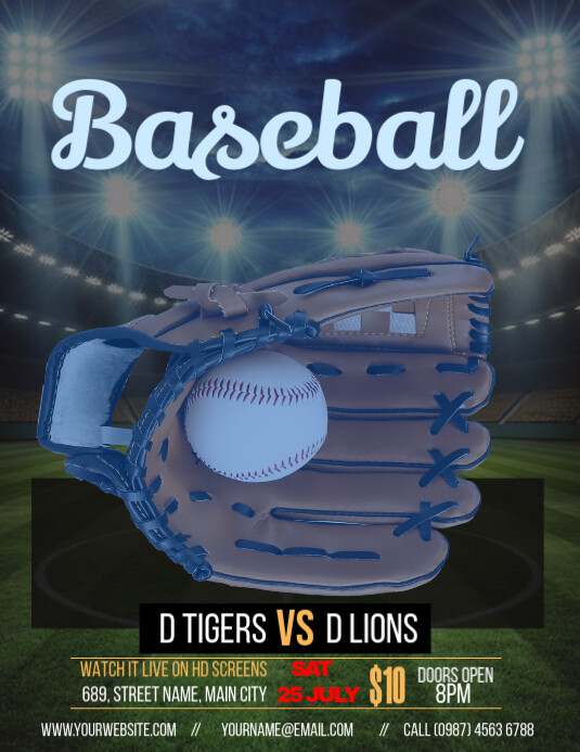 Copy of Purple Maximalist Baseball Flyer (us Letter) | PosterMyWall