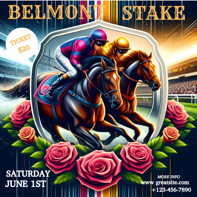 Copy of Purple Maximalist Belmont Stake Instagram Po | PosterMyWall