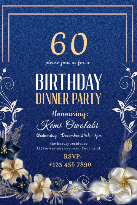 Copy of Purple Maximalist Birthday Dinner Party Invite Banner 4' × 6 ...