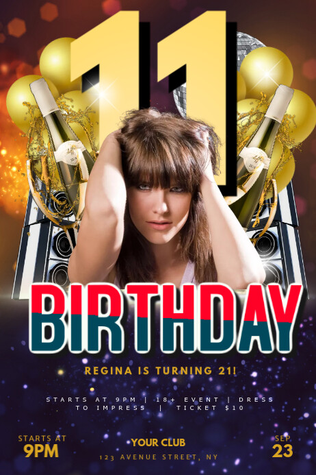 Purple Maximalist Birthday Night Poster Template | PosterMyWall