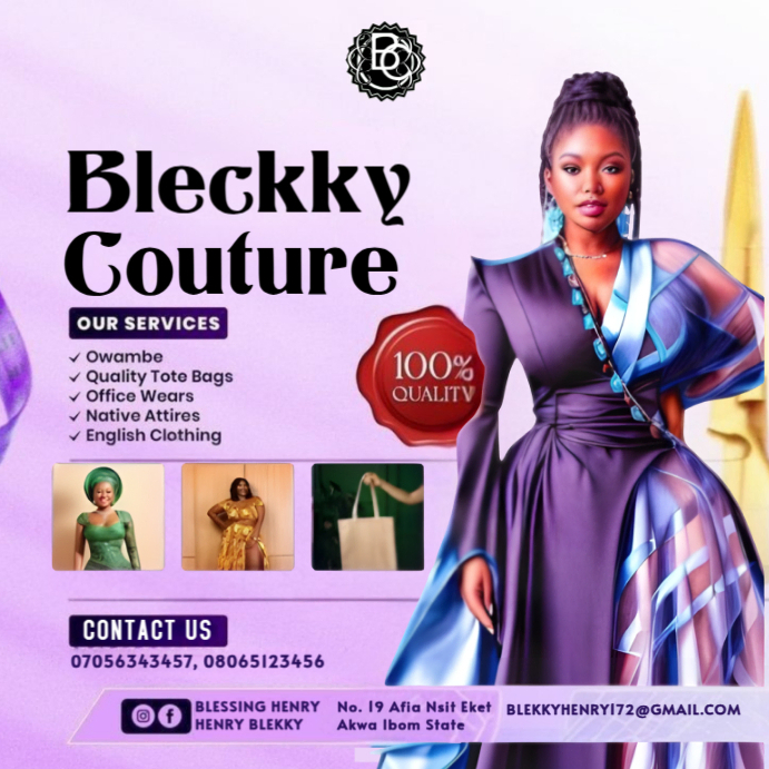 Copy of Purple Maximalist Bleckky Couture/ Fashion House Instagram Post ...