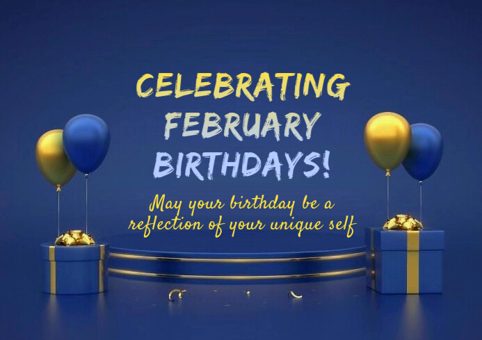 Purple Maximalist Celebrating February Birthdays A4 Template | PosterMyWall
