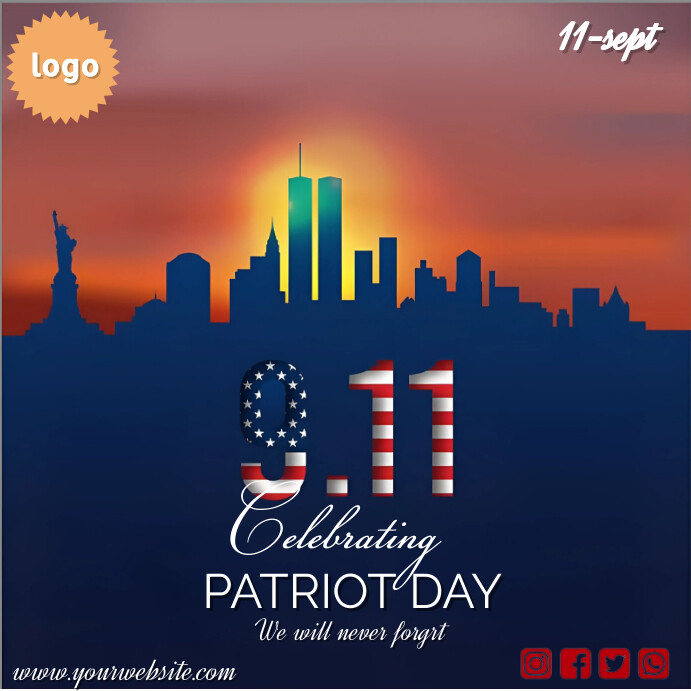 Plantilla de Purple Maximalist Celebrating Patriot Day Ins | PosterMyWall
