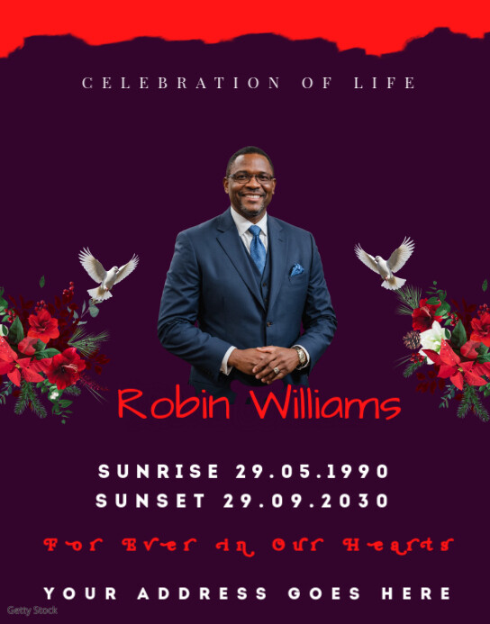 Purple Maximalist Celebration Of Life Poster/wallboard Template ...