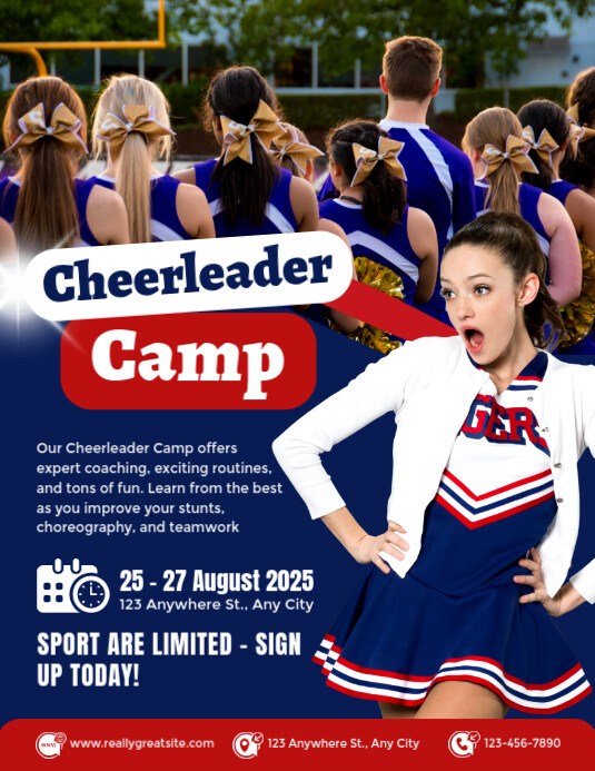 Copy of Purple Maximalist Cheerleader Camp Flyer (us Letter) | PosterMyWall