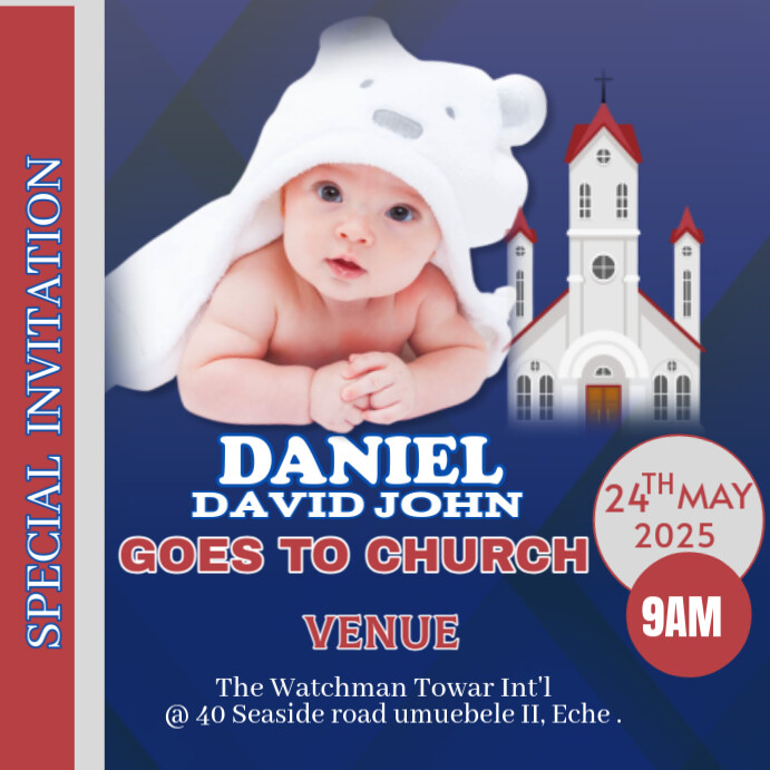 Purple Maximalist Child Dedication Invitation Instagram Post Template ...