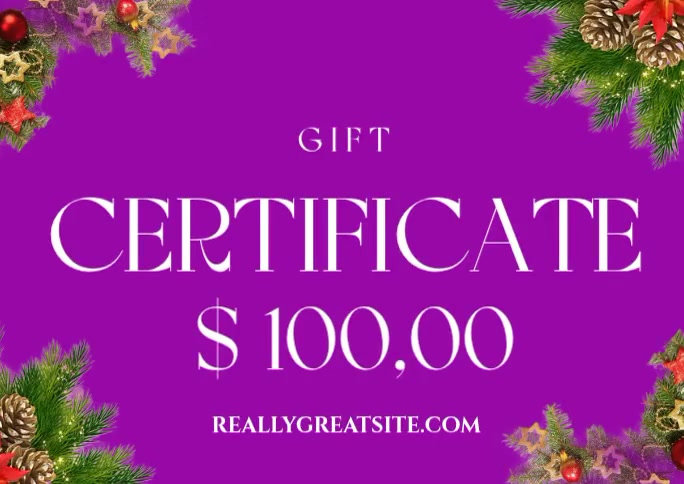 Purple Maximalist Christmas Gift Card Festive Gift Voucher Postcard ...