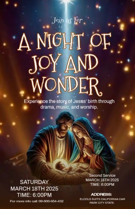 Purple Maximalist Christmas Nativity Celebration Template Tabloid ...