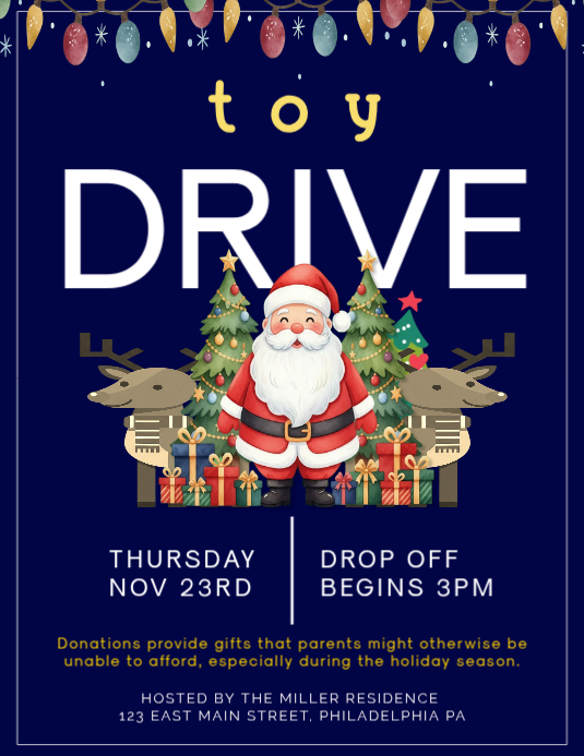 Copy of Purple Maximalist Christmas Toy Drive Flyer (us Letter ...