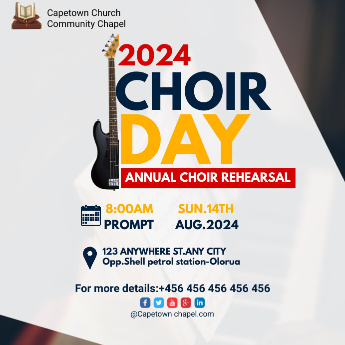 Copy of Purple Maximalist Church Choir Day Service In | PosterMyWall