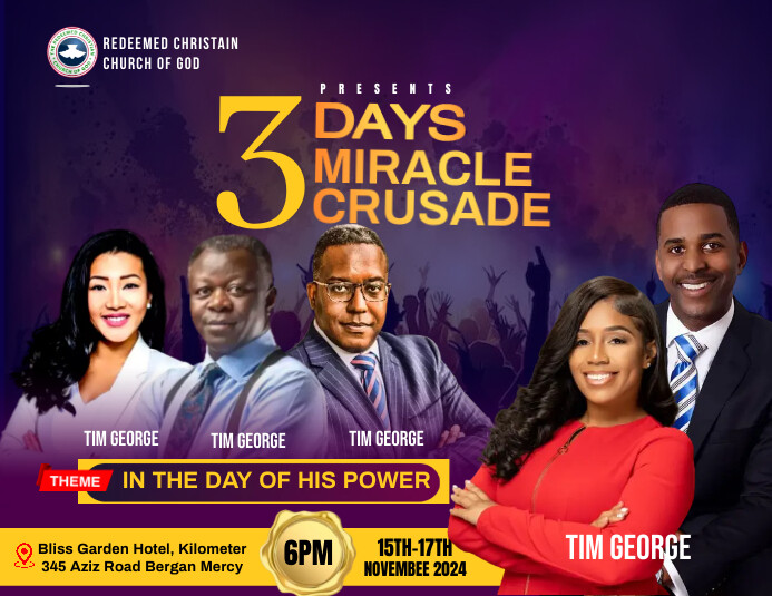 Plantilla de Purple Maximalist Church Crusade Flyer (us L | PosterMyWall