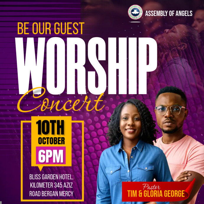 Purple Maximalist Church Flyer Instagram Pos Template | PosterMyWall