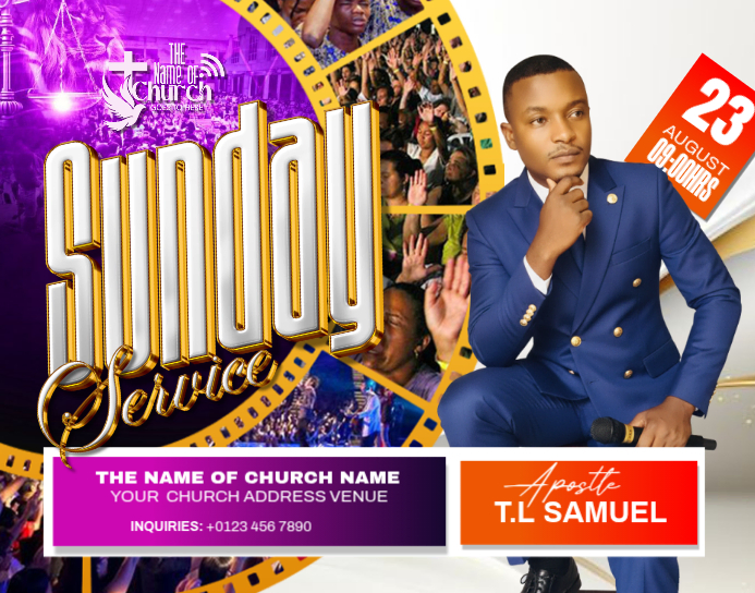 Purple Maximalist Church Flyer Poster/wallboard Template | PosterMyWall