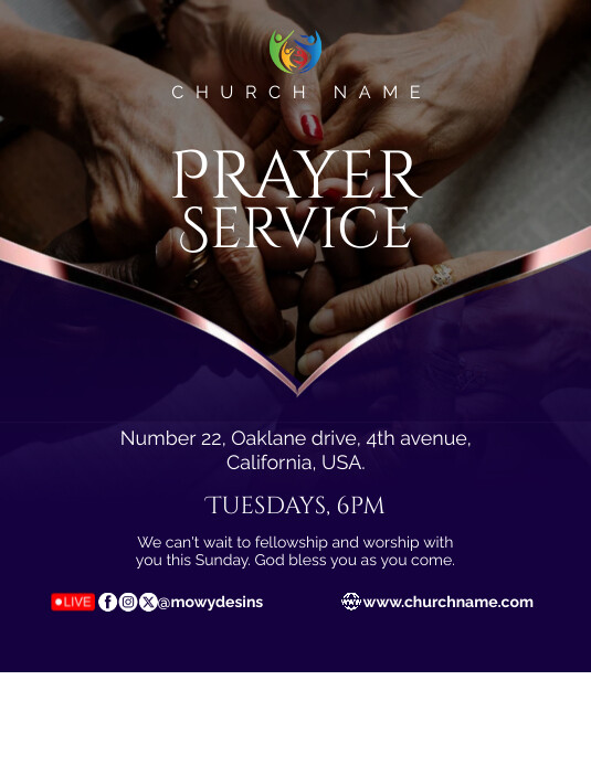 Purple Maximalist Church Invitation Flyer (u Template | PosterMyWall