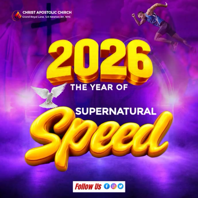 Purple Maximalist Church New Year 2026 Prophetic Decree Instagram Post ...