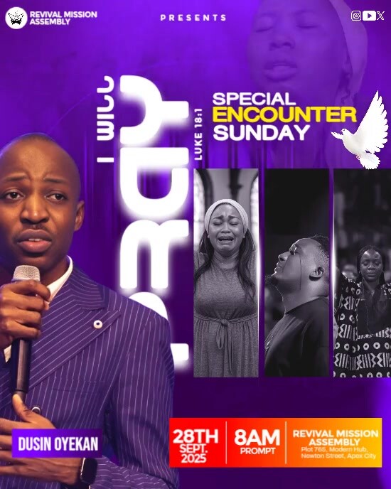 Copy of Purple Maximalist Church Prayer Service Invitation Template ...