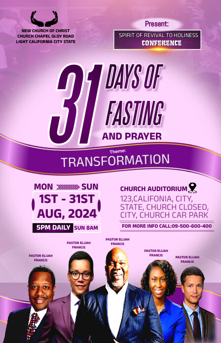 Purple Maximalist Church Programs And Revival Template | PosterMyWall