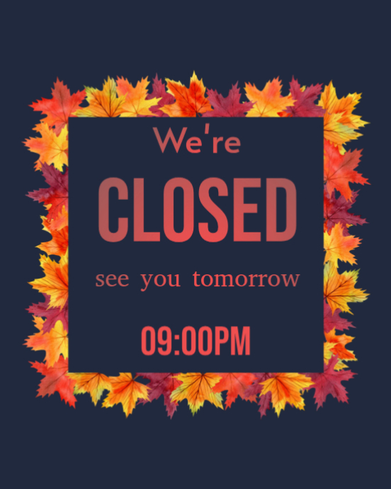 Purple Maximalist Closed Announcement Flyers Template Instagram ...