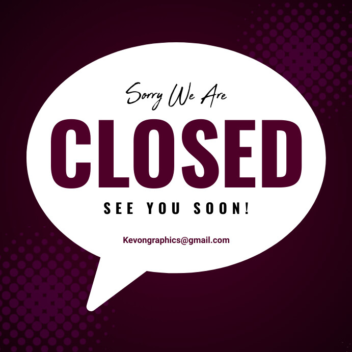 Purple Maximalist Closed Instagram Post Template | PosterMyWall
