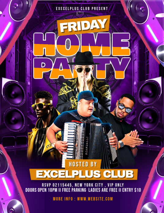 Purple Club Party Flyers Template | PosterMyWall