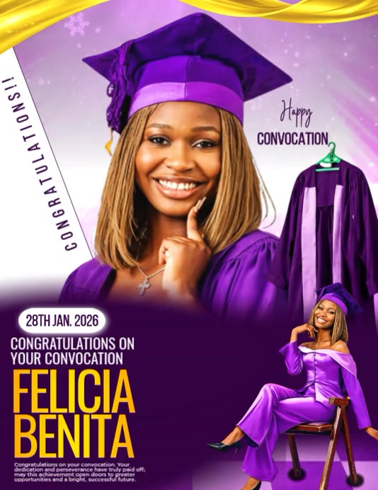 Purple Maximalist College Convocation Flyer (us Letter) Template ...
