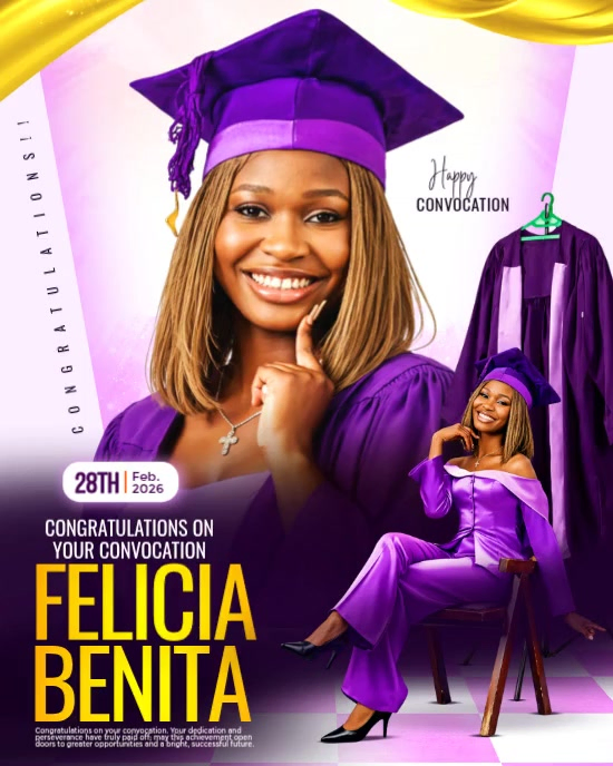 Purple Maximalist College Convocation Flyer Instagram Portrait Template ...
