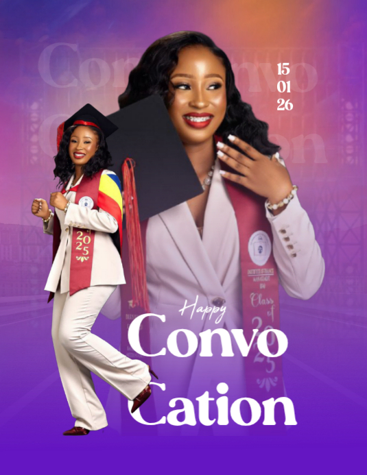 Purple Maximalist Convocation Flyer (us Letter) Template | PosterMyWall